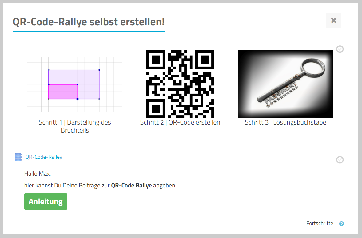 Digitale Lernaufgabe QR-Code-Bruchteil-Rallye